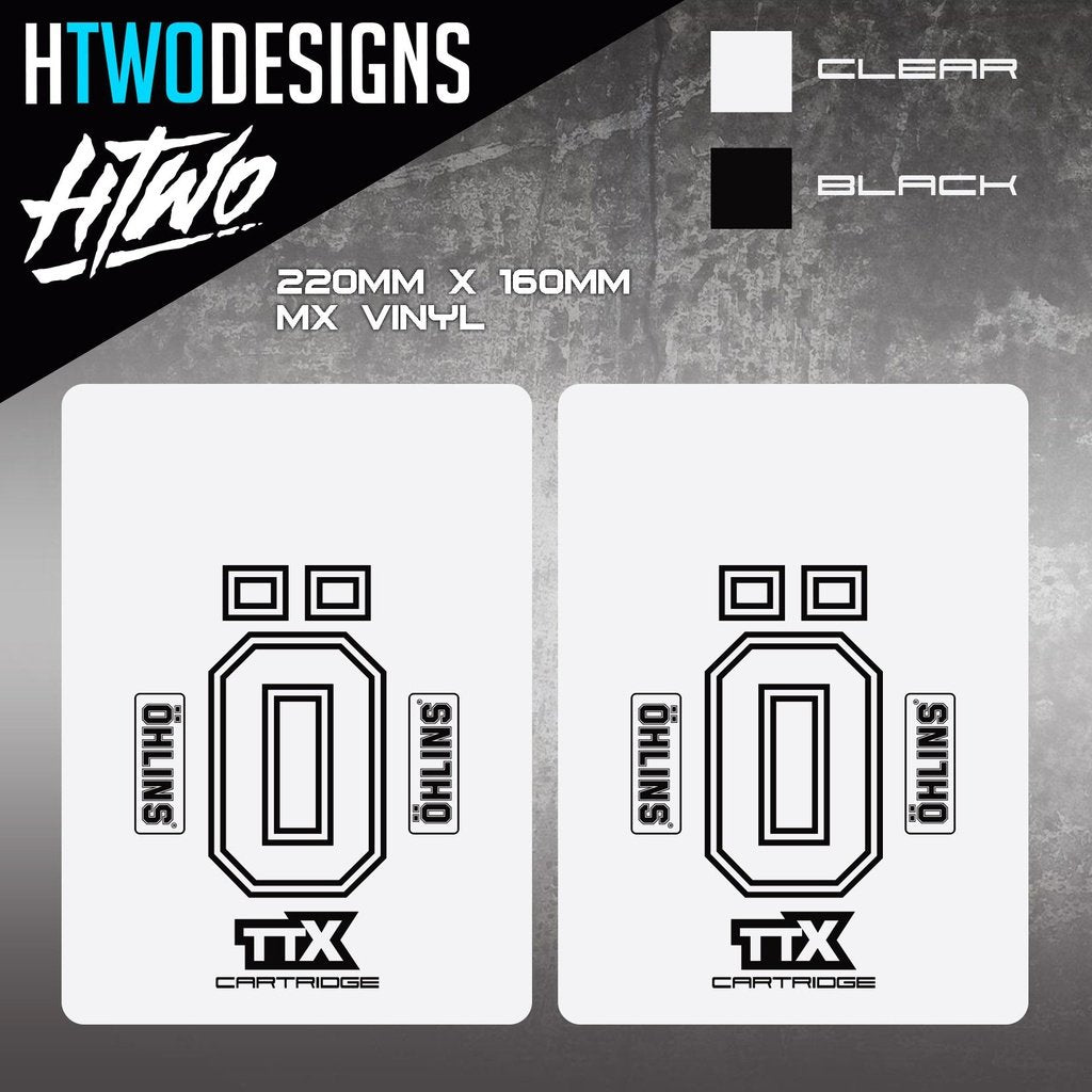 Ohlins Clear Upper Fork Graphics – HTWO Designs
